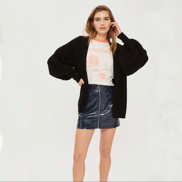 Topshop | Sweaters | Topshop Pleated Balloon Sleeve Cardigan | Poshmark
